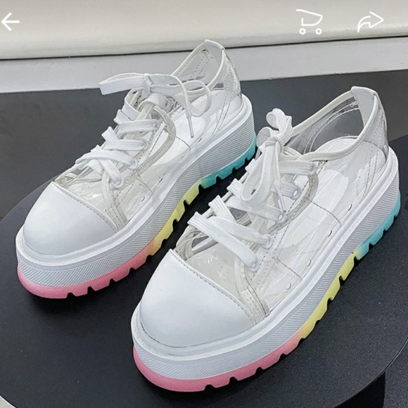 idk | Shoes | Transparent Platform Rainbow Sole Sneaker | Poshmark